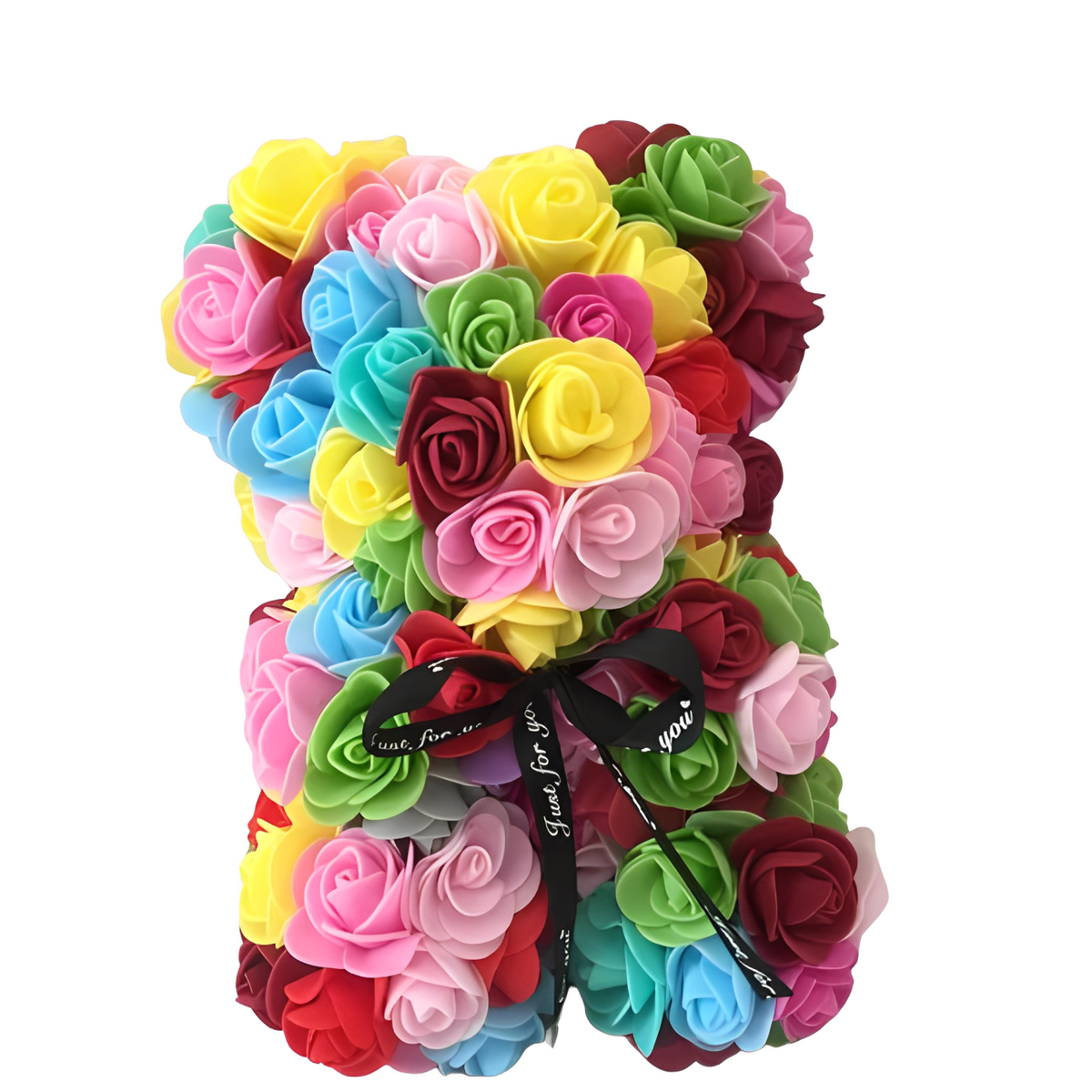 Artificial Multicolor Rose Teddy Bear | Zelda Shop