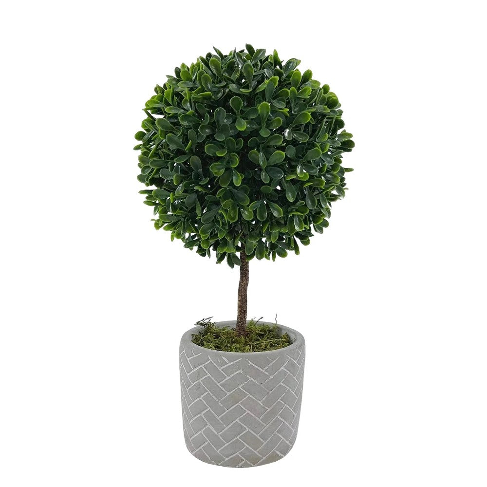Artificial Round Green Boxwood Pot | Zelda Shop