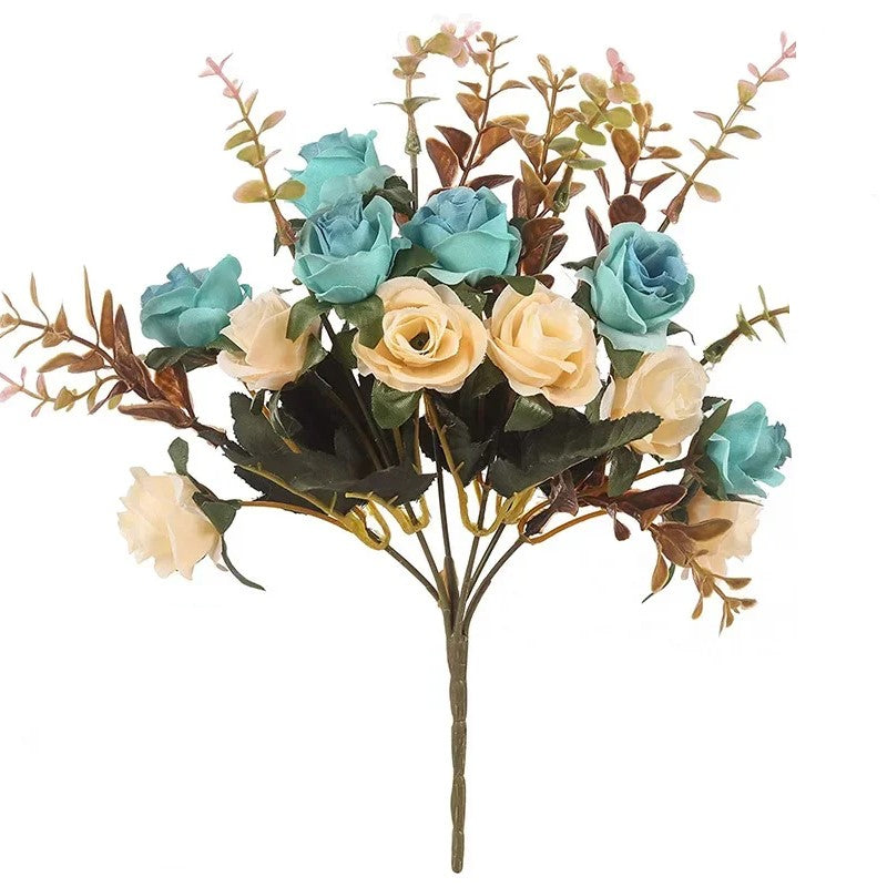 Artificial Blue And White Roses Bouquet | Zelda Shop