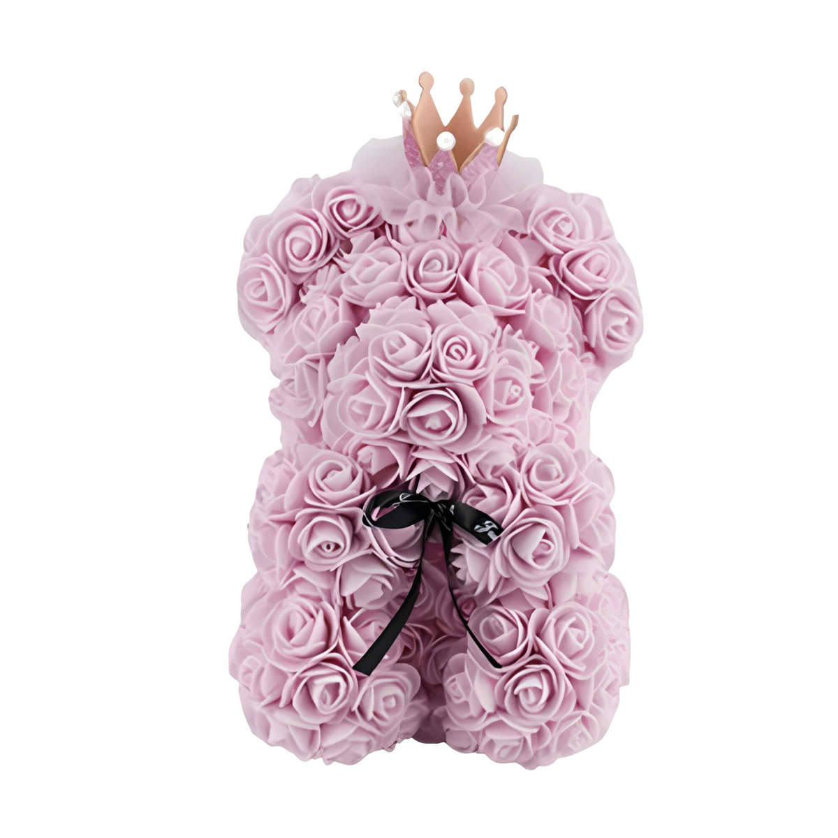 Crown Light Pink Fake Rose Teddy Bear | Zelda Shop